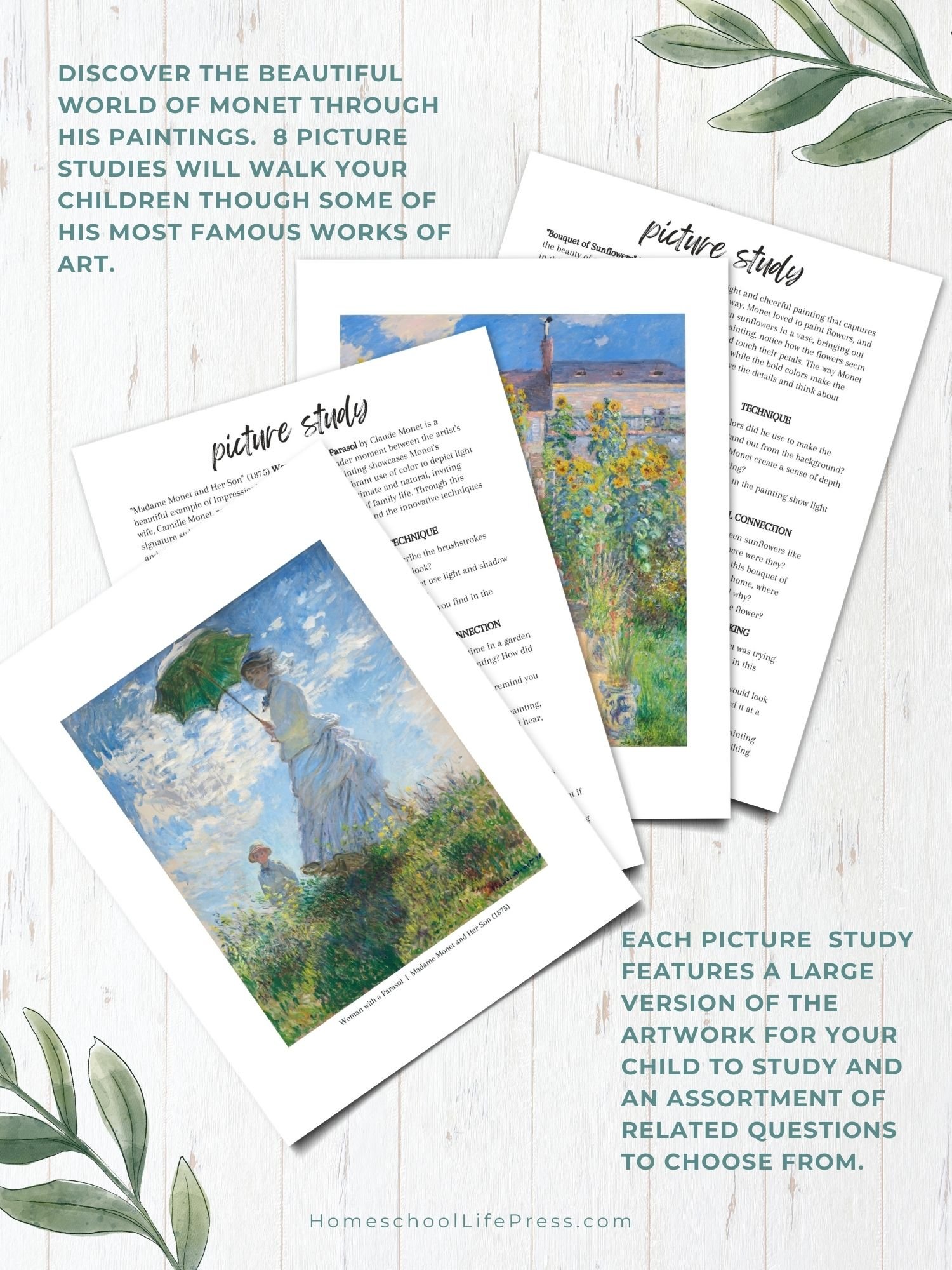50 Page Printable Monet Artist Study | Homeschool Life Press