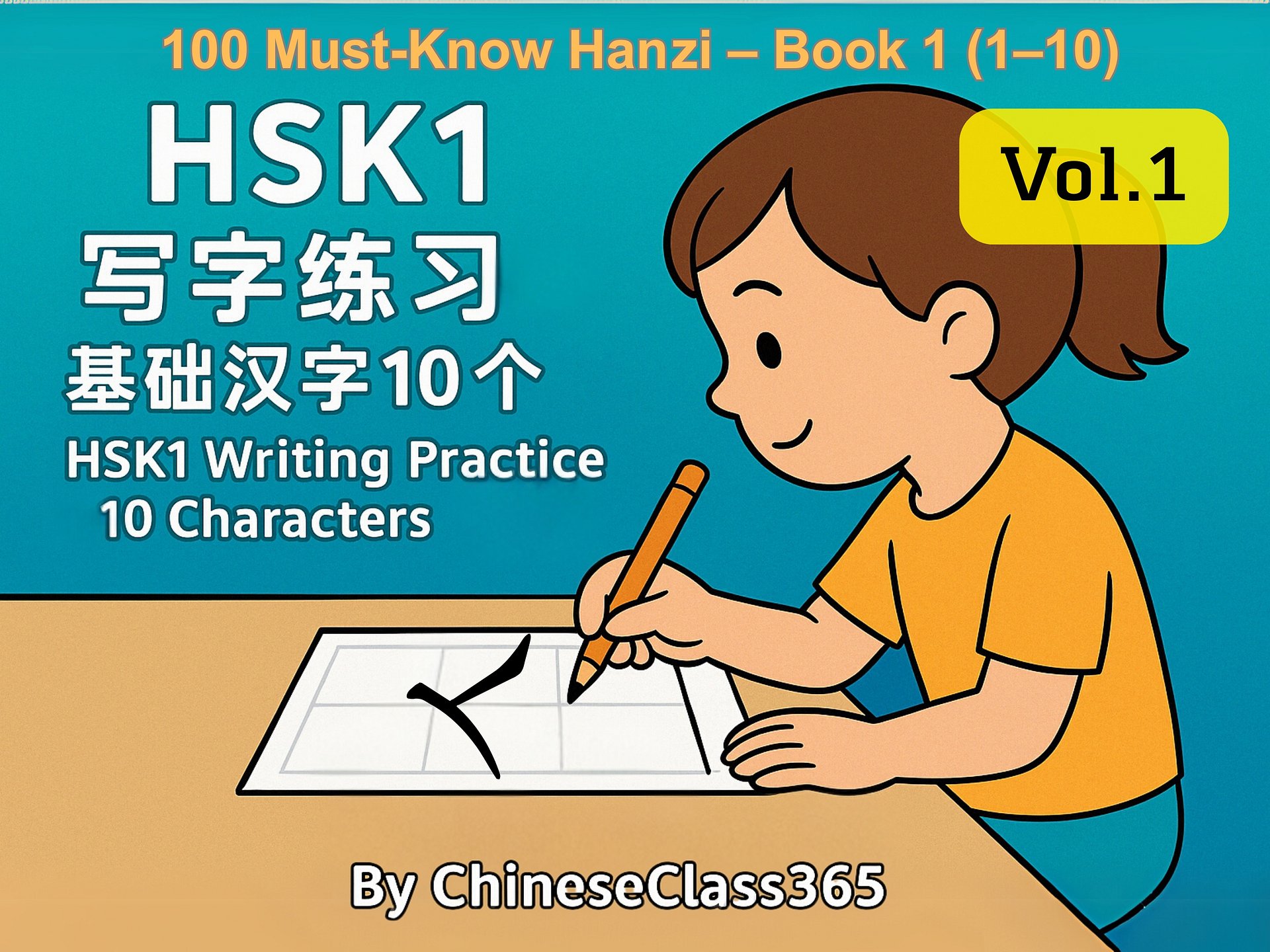 HSK1 Writing Practice Book Vol.1- Top 10 Chinese Characters | Learn ...
