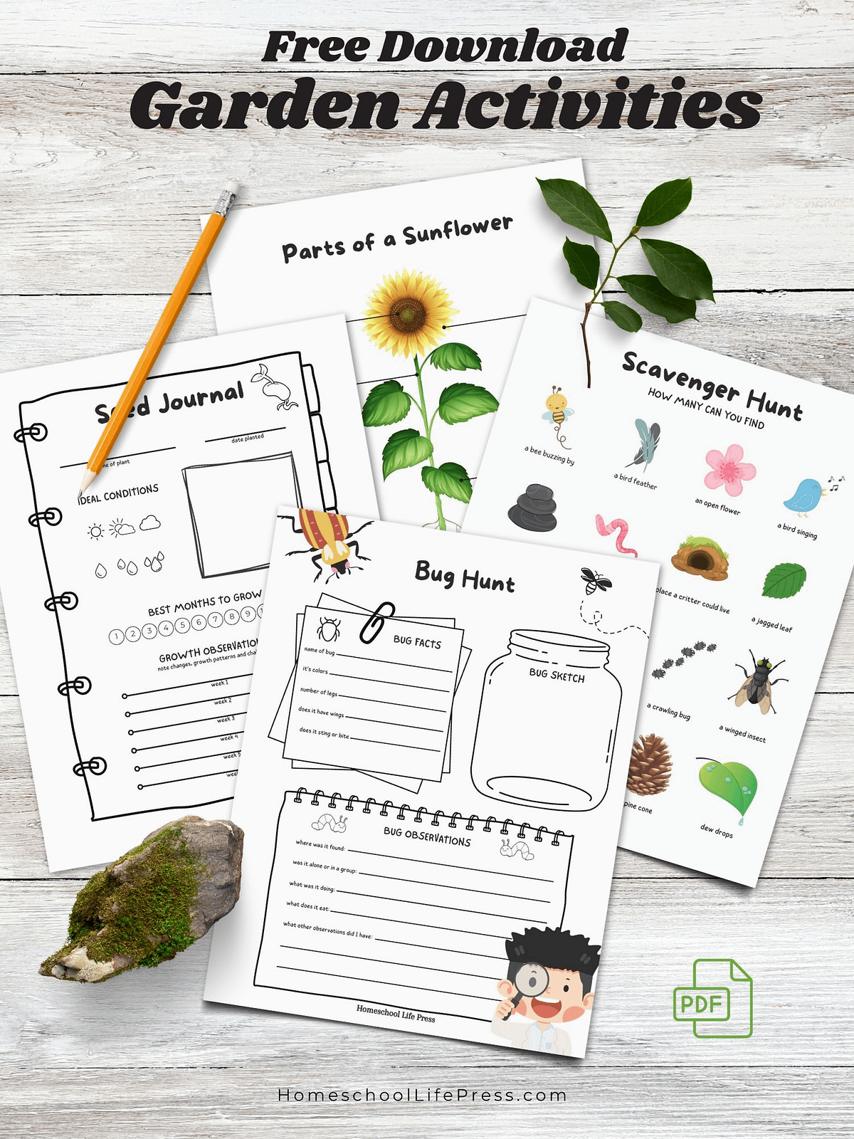 Free Spring/Garden Pack Printable | Homeschool Life Press