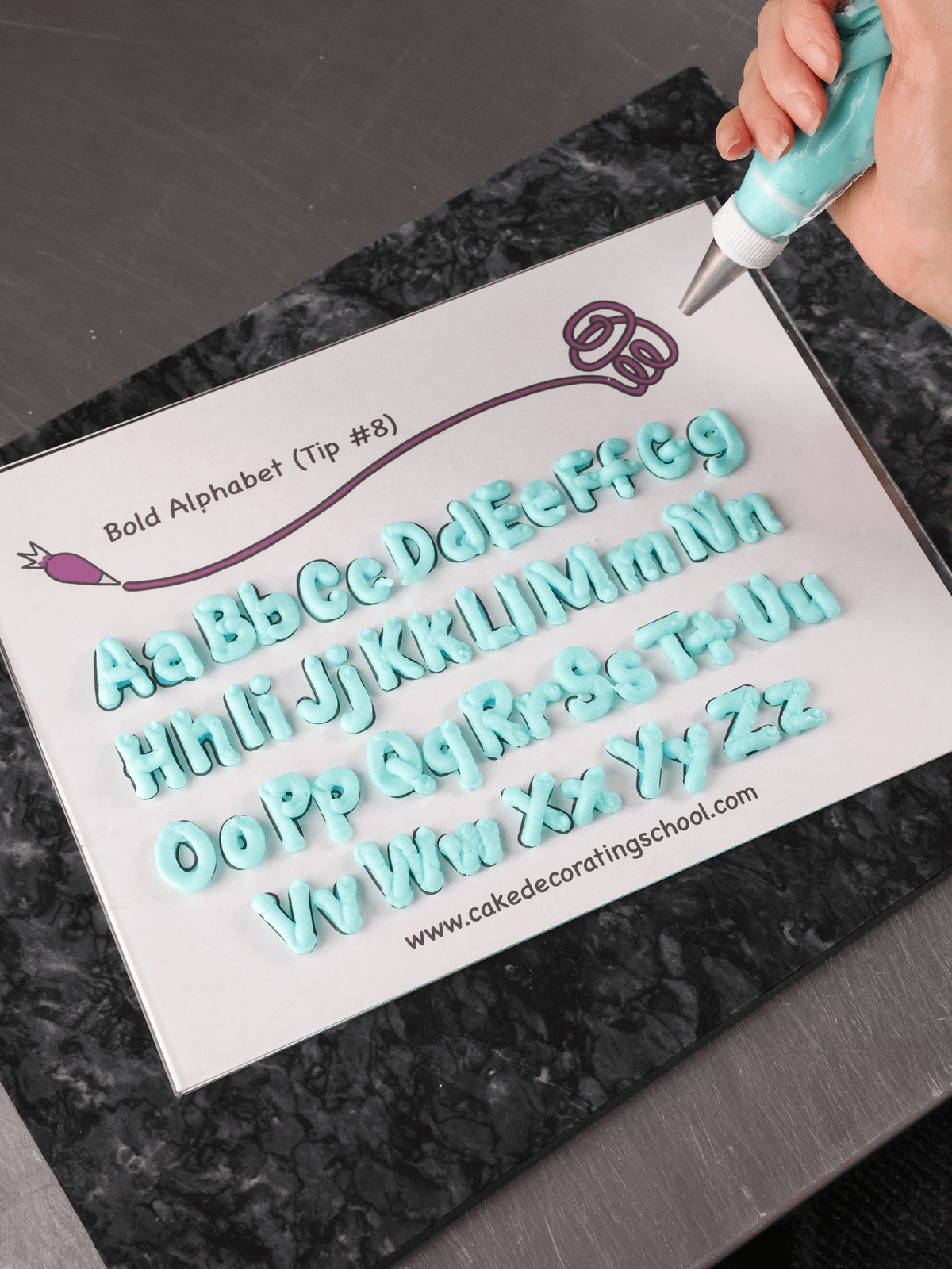 Basic cake writing skills templates | cake decorating school