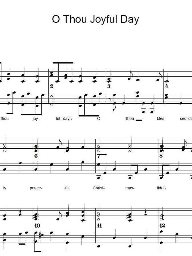 O Thou Joyful Day - Christmas - Piano sheet music | PDF sheet music