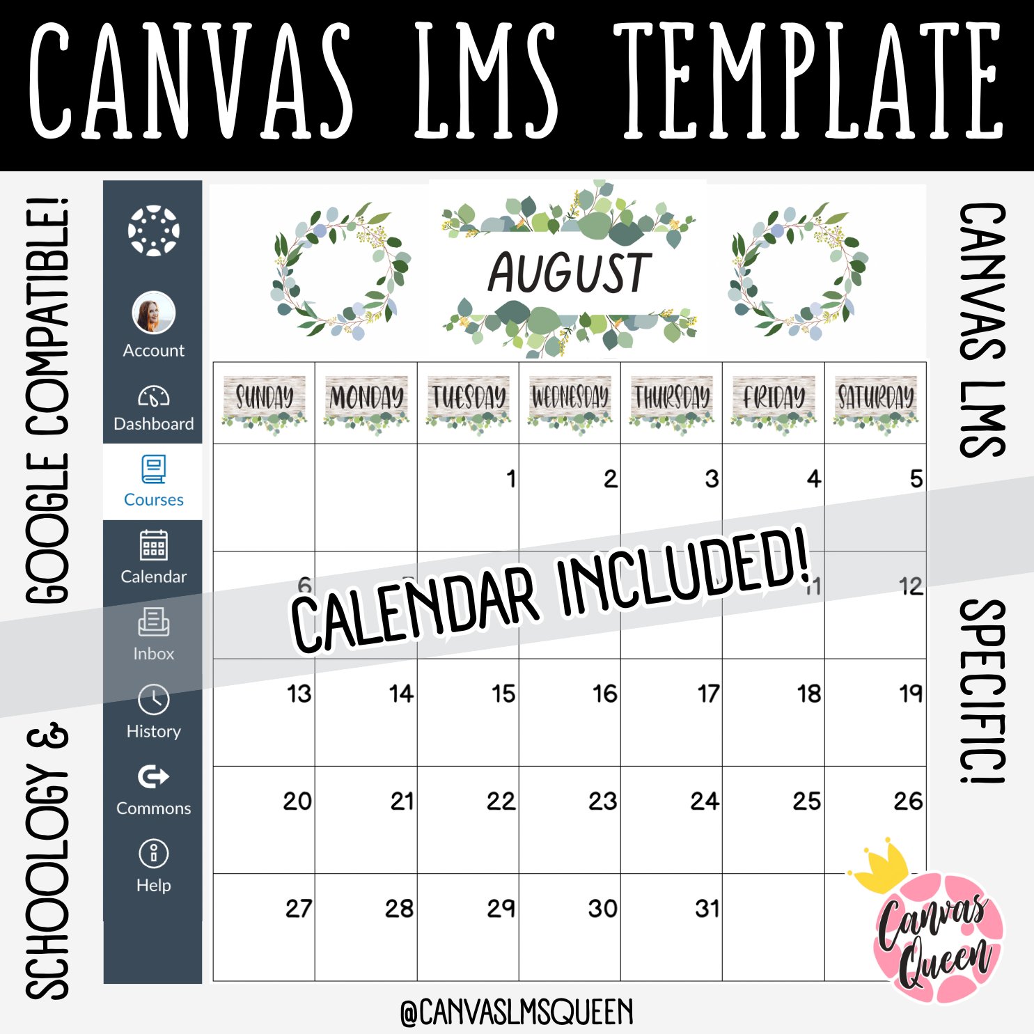 Canvas LMS Template - HOMEPAGE, BUTTONS & BANNERS - Eucalyptus - 100% ...