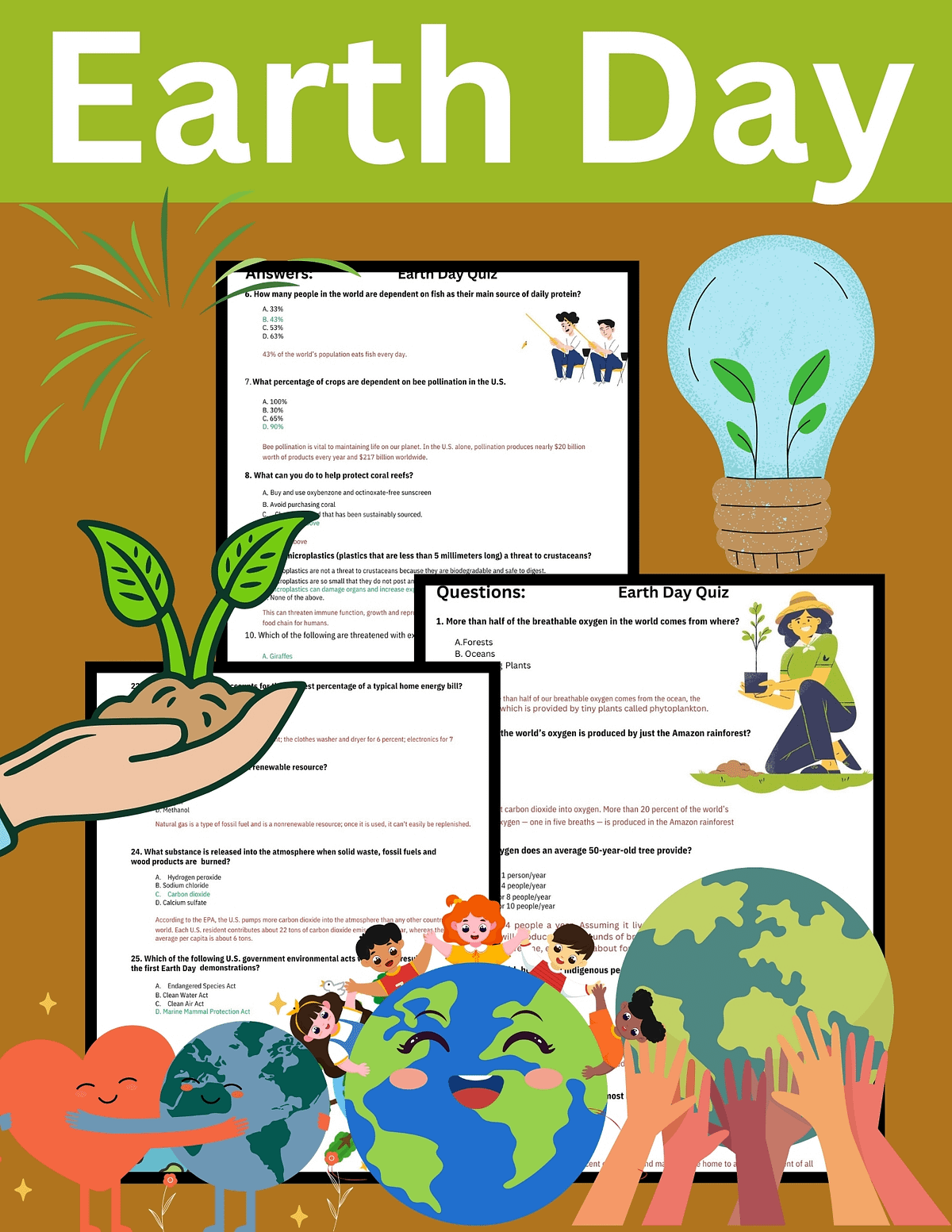 Earth Day Quiz with Answers | Study Prints