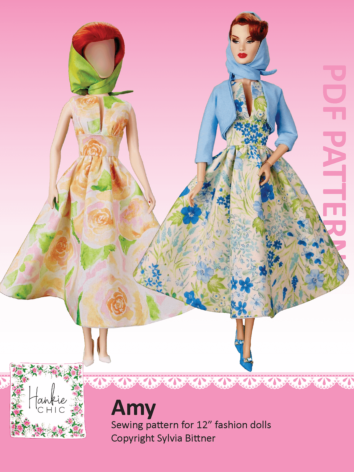 Amy Sewing Pattern for 12" fashion dolls | Sylvia Bittner