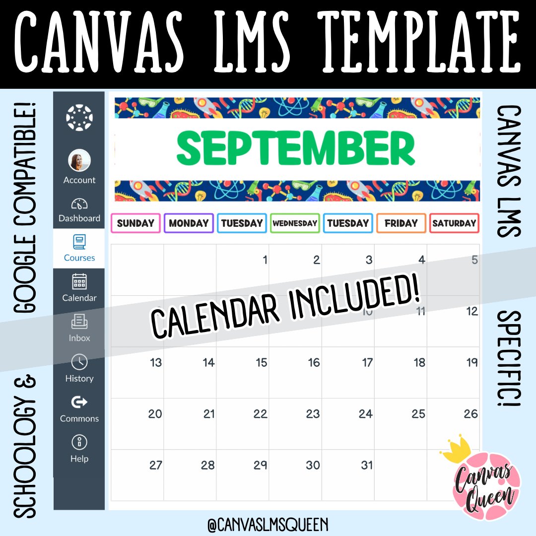 Canvas LMS Template - HOMEPAGE, BUTTONS & BANNERS - Science - 100% ...