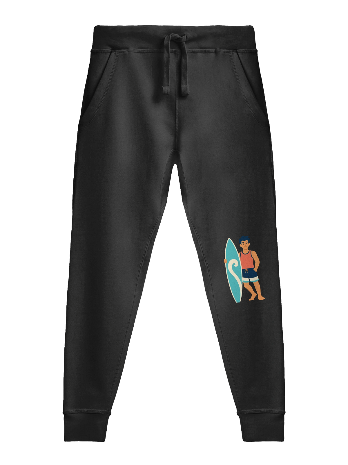 Surfboard Illustration Fleece Joggers | Thandynie