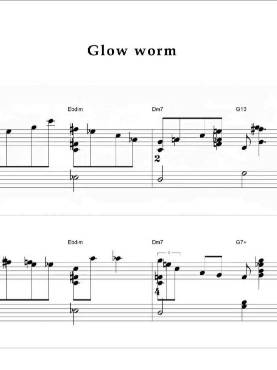 Glow worm - Piano sheet music | PDF sheet music