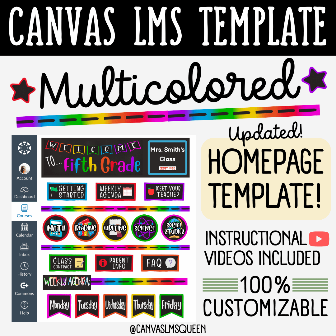 Canvas LMS Template - HOMEPAGE, BUTTONS & BANNERS - Multicolored - 100% ...
