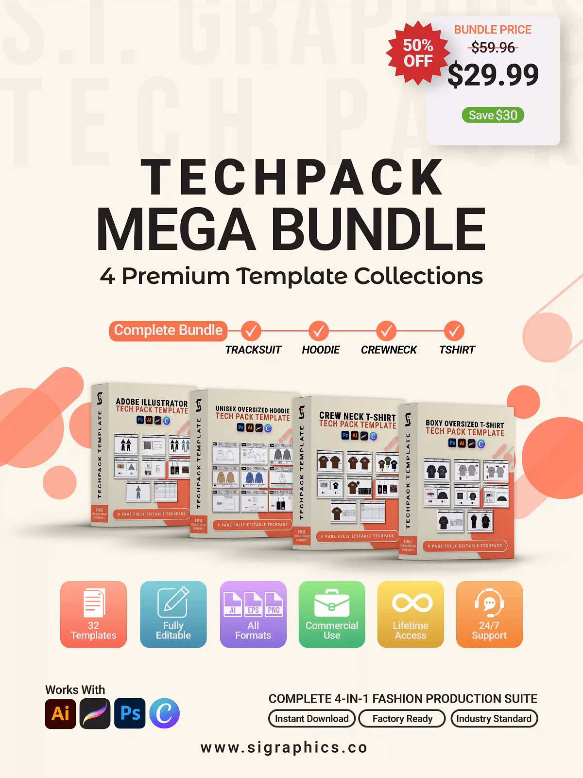 Tech Pack Templates | S.i. Graphics | Clothing Mockups and Tech Pack ...