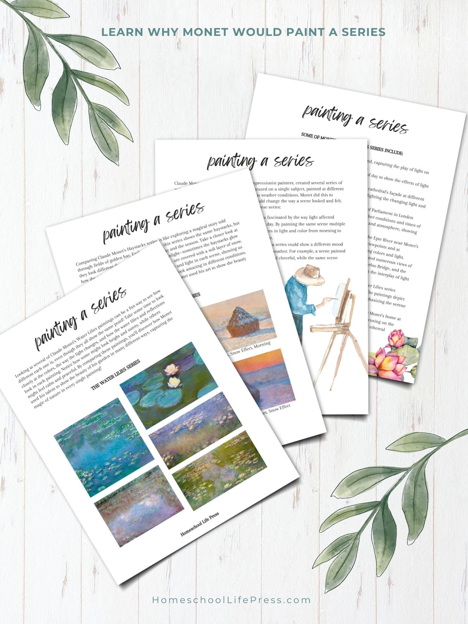 50 Page Printable Monet Artist Study | Homeschool Life Press